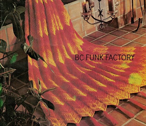 Afghan Ripple Crochet Pattern 50 X 63 Vintage - Etsy