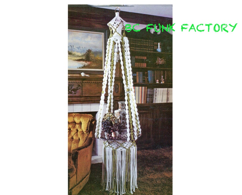 Vintage Macrame Hanging Table Pattern Retro Macrame Home | Etsy