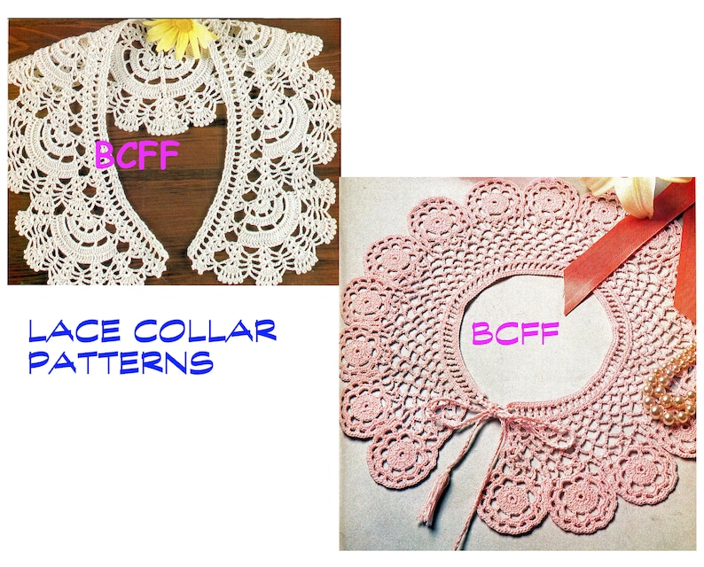 Womens Crochet Pattern RBG Lace Collar Pattern Two - Etsy