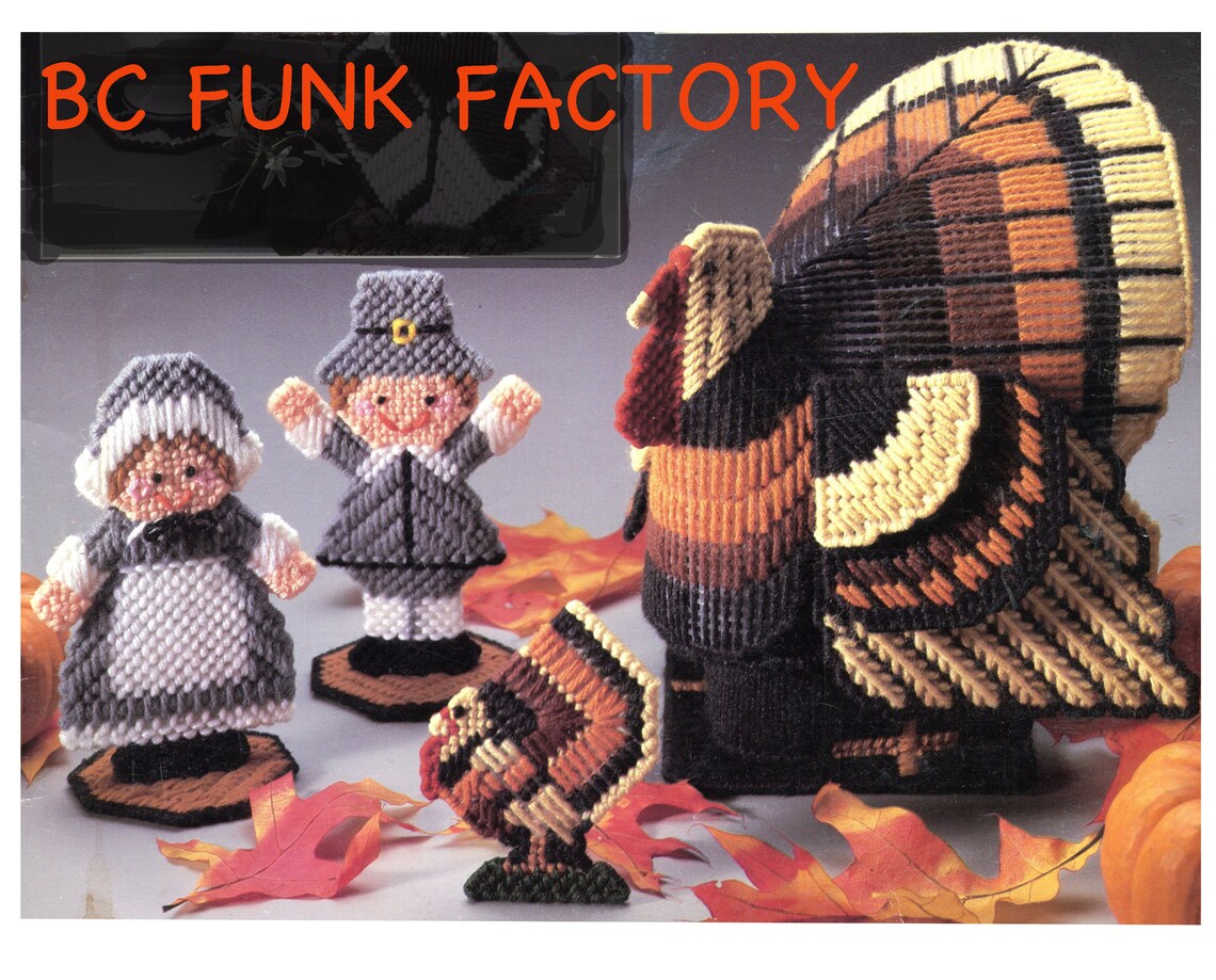 Vintage Plastic Canvas Pattern Thanksgiving Turkey Decor Holiday ...