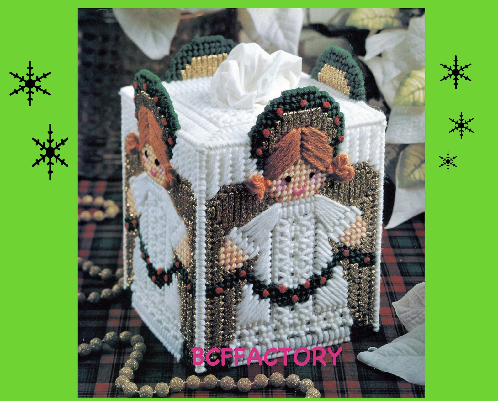 Plastic Canvas Pattern Christmas Angel Tissue Box Pattern - Etsy