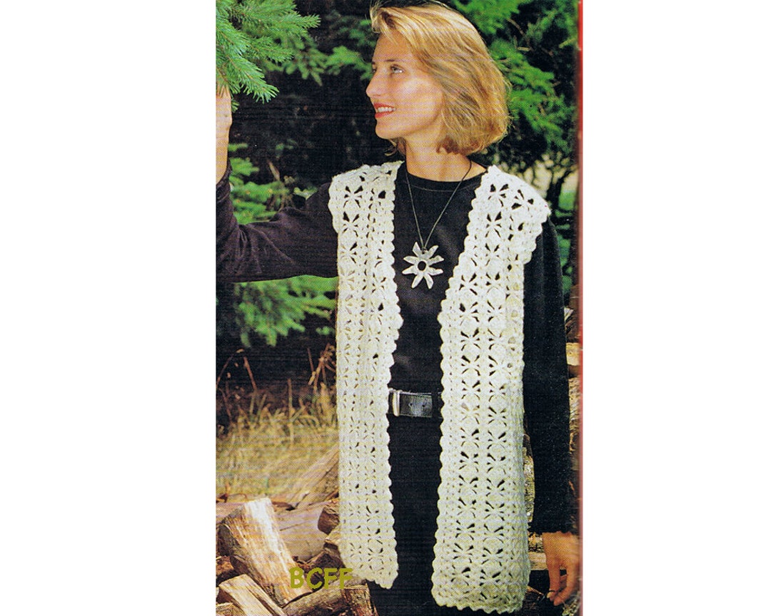 Women's Diamond Vest Crochet Pattern Vintage Vest Jumper PDF Crochet ...