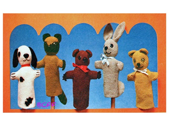 Crochet Pattern Hand Puppets Pattern Dog Bunny Bear Cat | Etsy