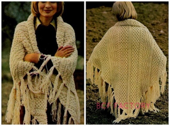 Shawl Knitting Pattern Women's Aran Shawl Wrap Pattern - Etsy