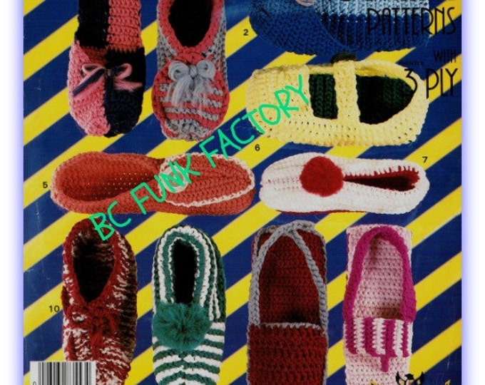 Slipper Crochet Pattern Vintage Cow Slippers Pig Slippers PDF Crochet ...