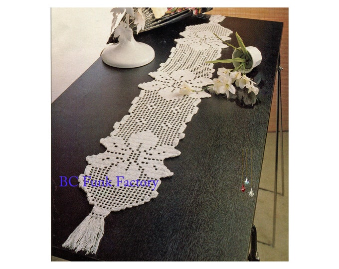 Crochet Pattern Runner Filet Crochet Pattern for Tasseled Runner ...