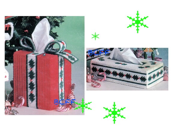 Plastic Canvas Pattern Christmas Tissue Box Patterns Vintage | Etsy