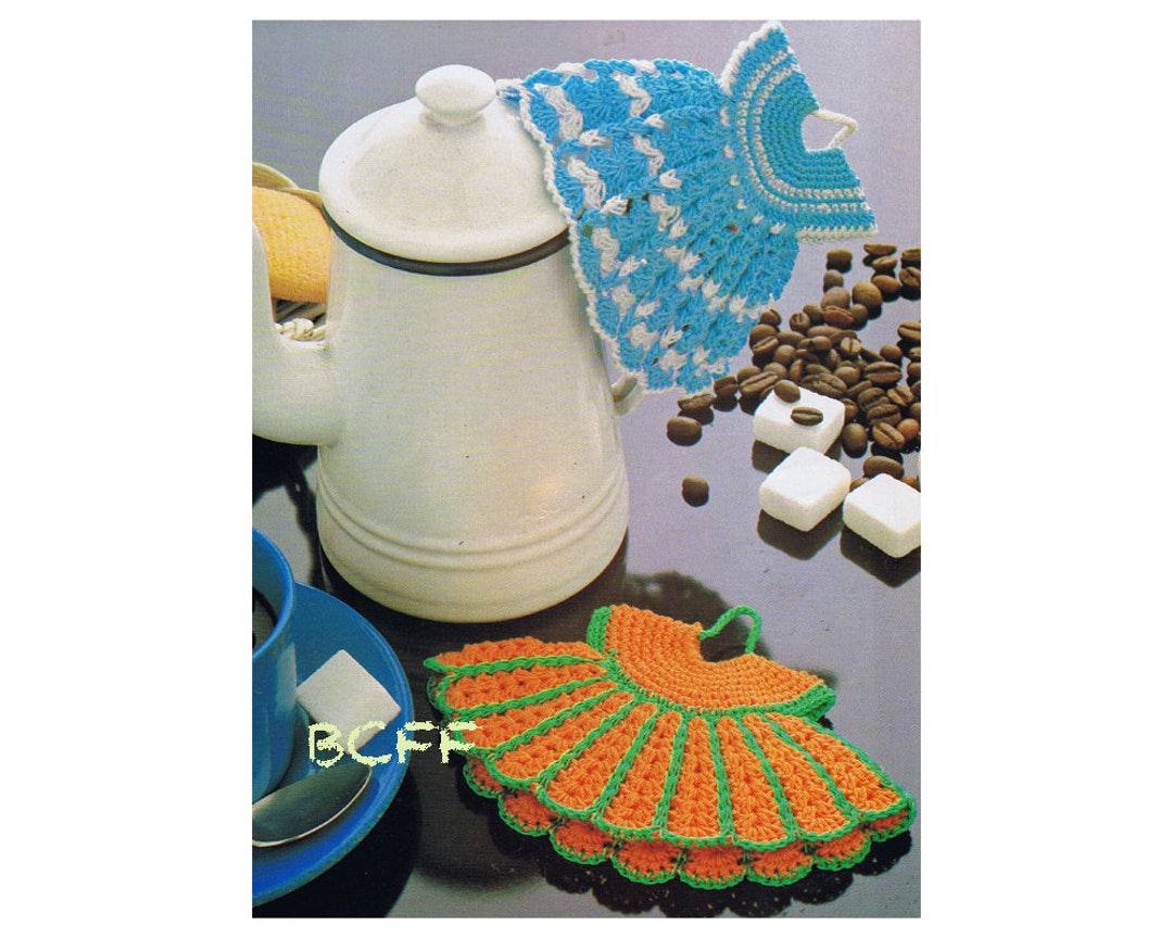 Crochet Pattern Pot Holder Ruffle Dress Home Decor Crochet PDF Digital ...