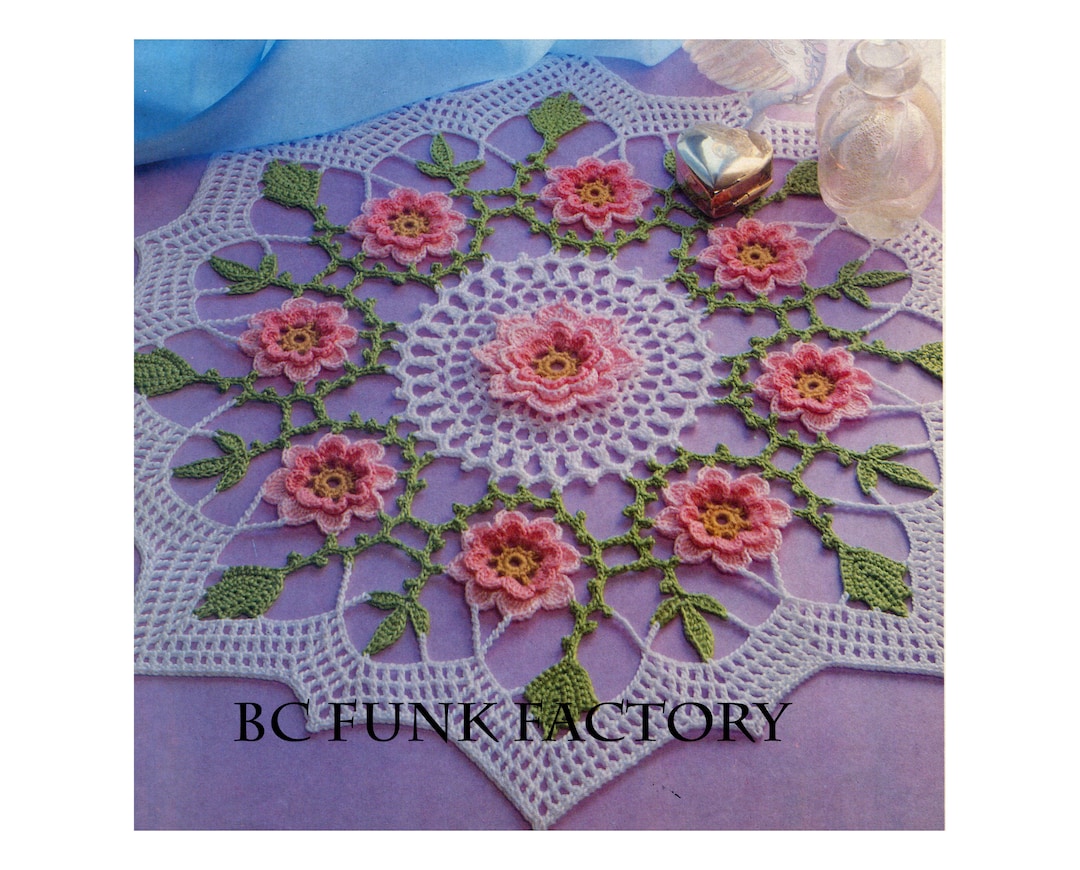 Crochet Pattern Doily Vintage Thread Crochet Flower Doily Crochet ...