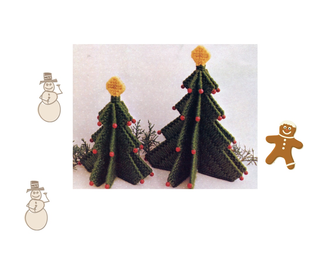 Plastic Canvas Christmas Tree Pattern Home Decor Xmas Vintage Plastic Canvas PDF - Etsy