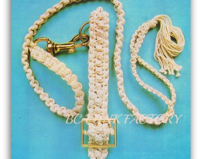 Macrame Pattern Vintage Dog Leash Macrame Pattern Lead and Collar PDF ...