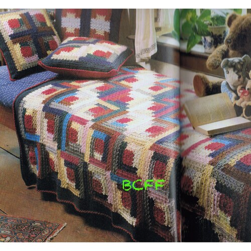 Crochet Afghan Pattern Log Cabin Afghan Afghan Blanket - Etsy