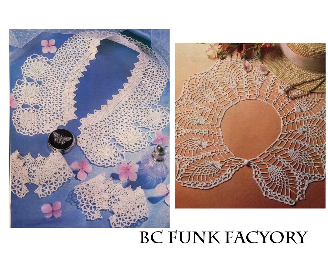 Crochet Pattern Collars - Womens Vintage Crochet Collars - 80's Crochet ...