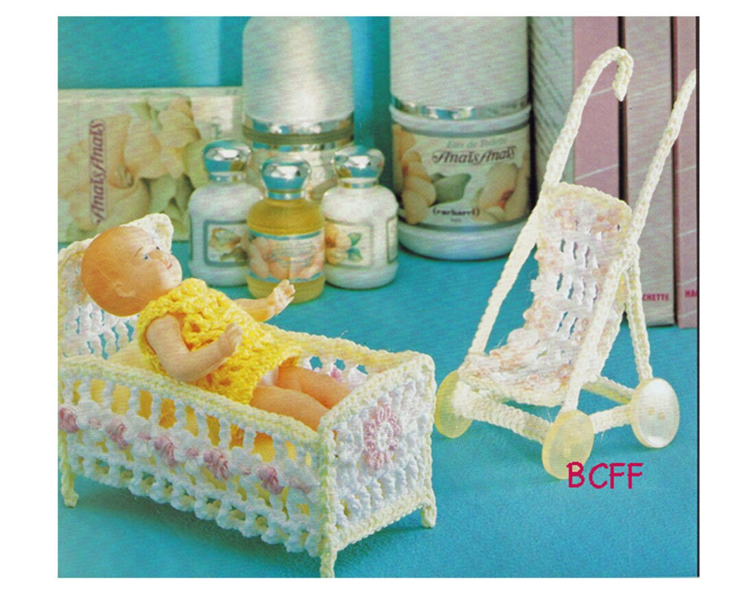 Crochet Toy Pattern Baby Crib and Stroller Pattern PDF Crochet Pattern ...
