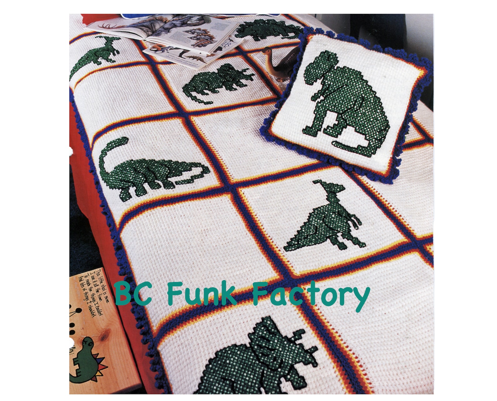 Afghan Crochet Pattern Dinosaur Blanket Pattern Vintage Crochet Granny ...