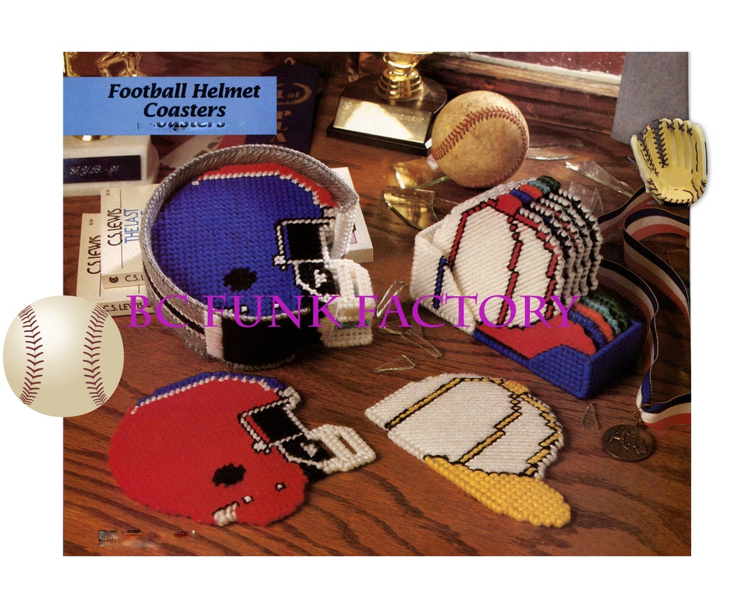 Plastic Canvas Pattern Coasters Sports Coasters Football Helmets ...