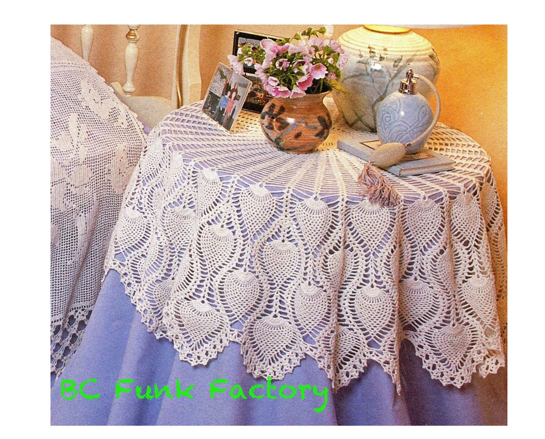 Crochet Pattern Round Pineapple Table Cover - Table Center - Tablecloth ...