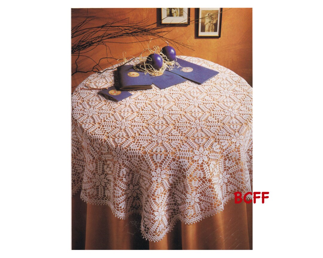 Crochet Tablecloth Pattern Home Decor Crochet Thread Crochet Tablecloth ...