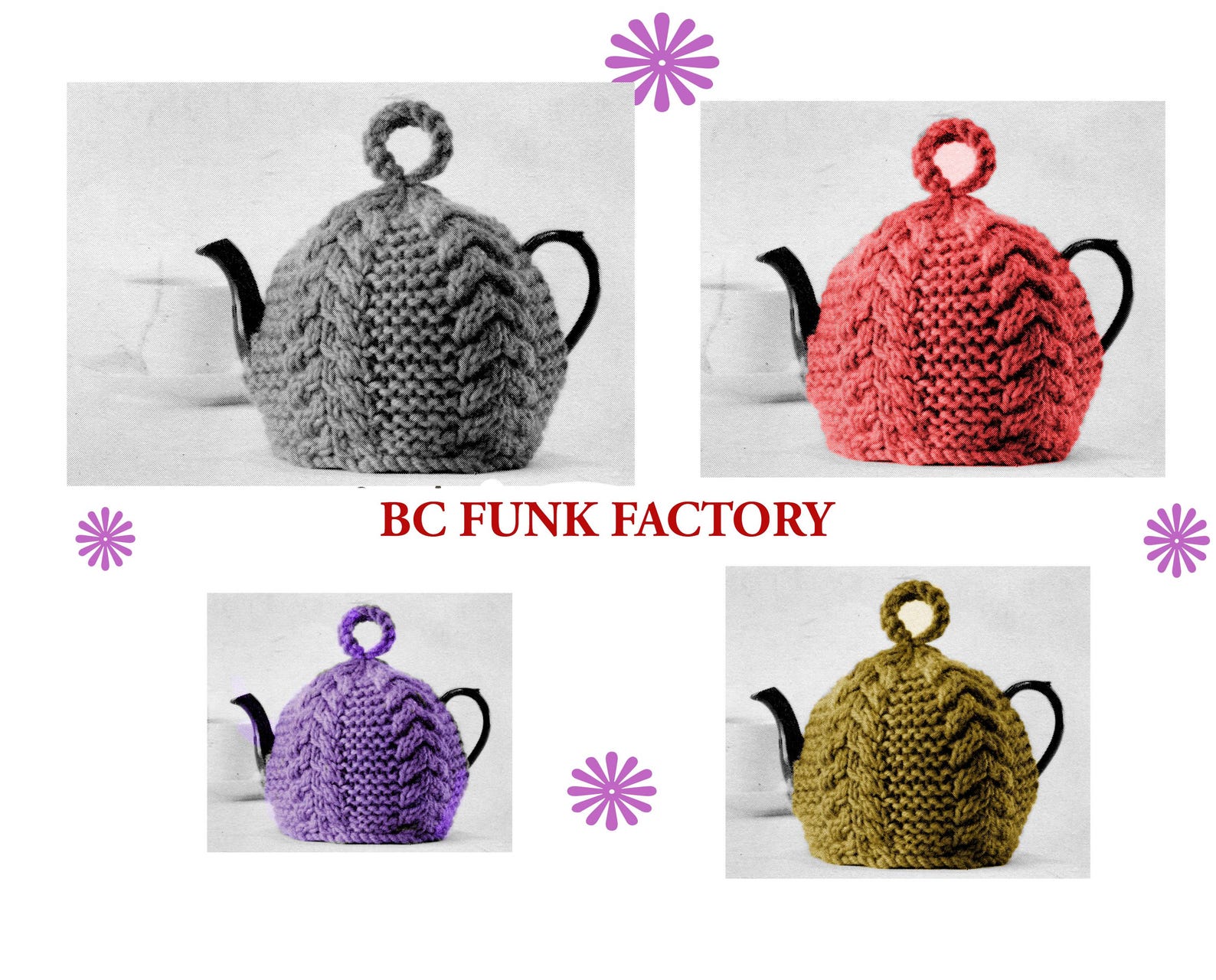 Knitting Pattern Tea Pot Cosy Pattern - Vintage Tea Pot Cover PDF ...