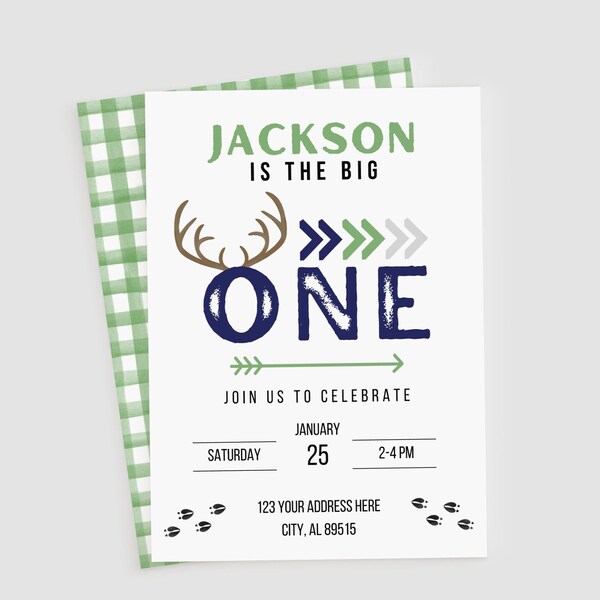 Buck First Birthday Invitation - Etsy
