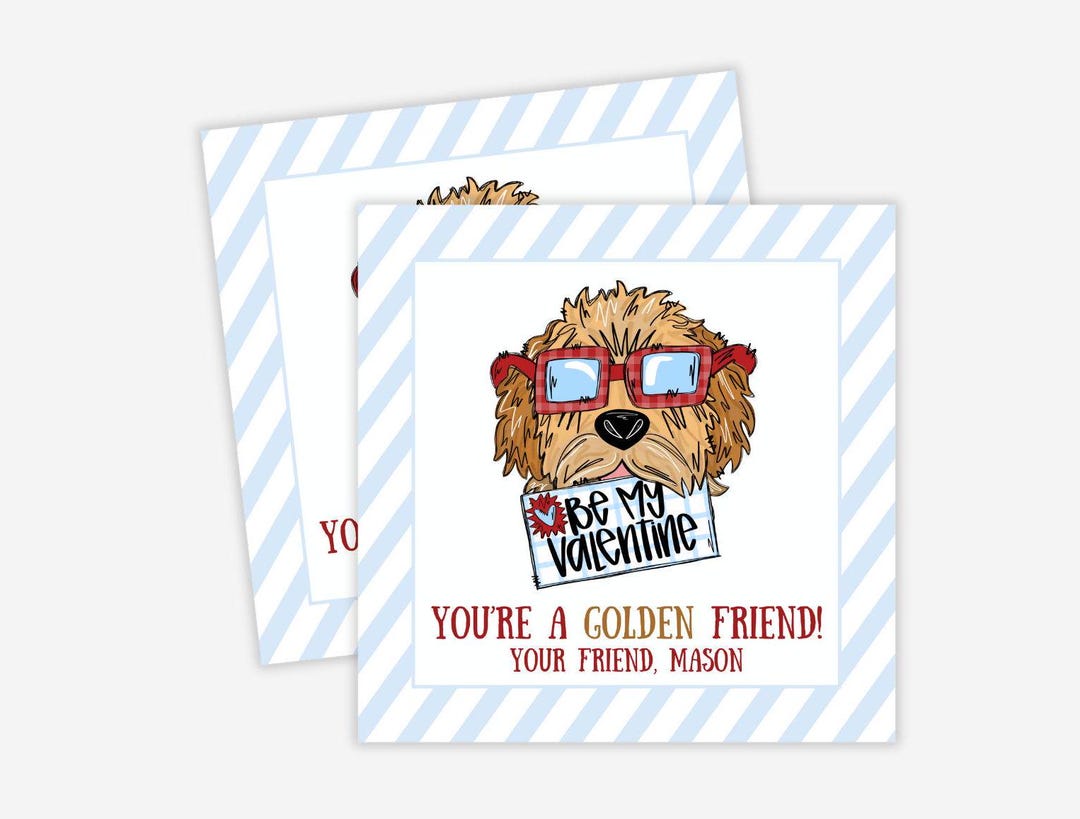 You're a Golden Friend Valentines Card, Golden Doodle Valentines Gift ...