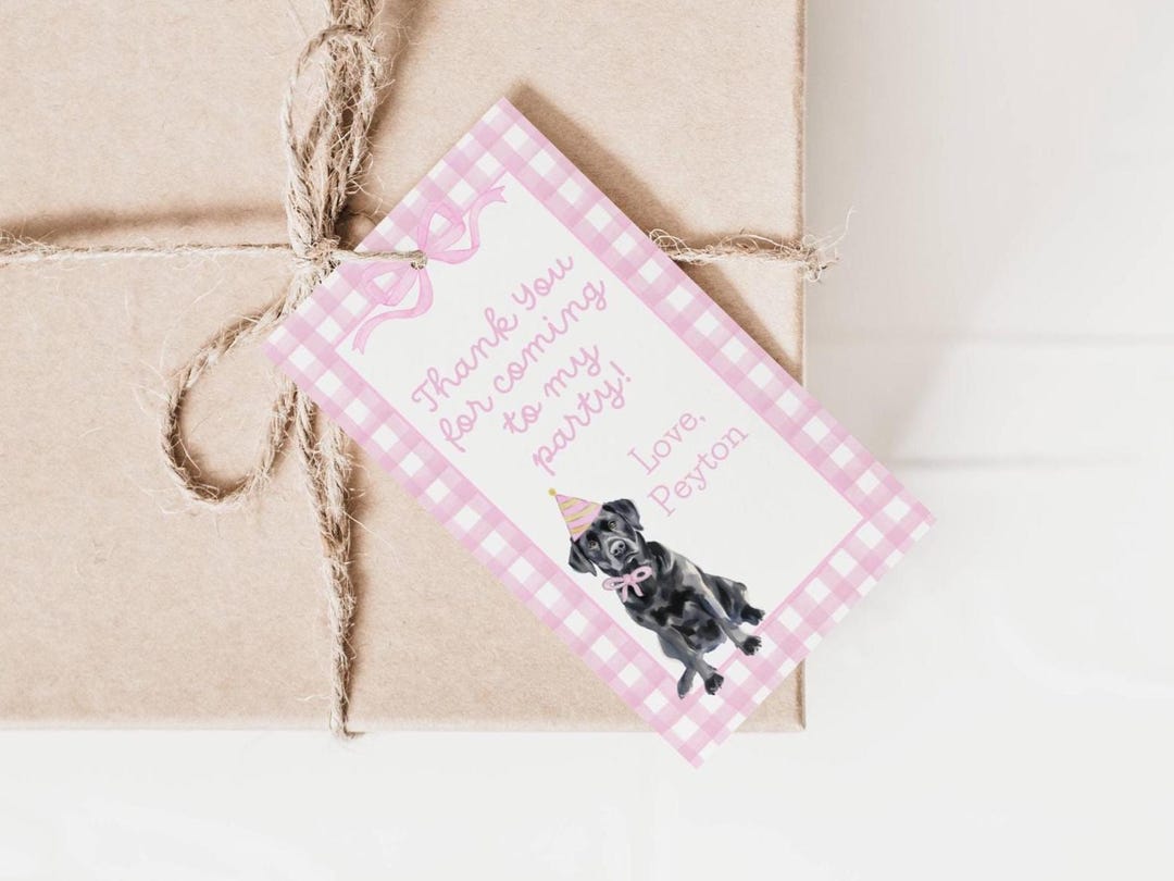 Dog Birthday Thank You Tag, Two Let the Dogs Out, Girl Birthday, Puppy ...