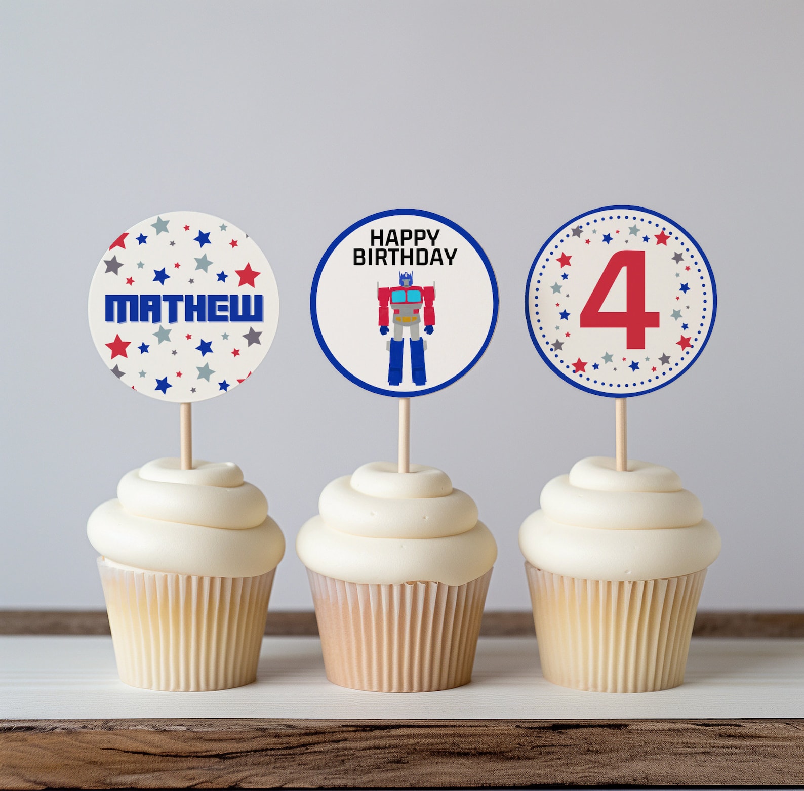 Robot Printable Cupcake Toppers, Calling All Autobots, Transformer ...