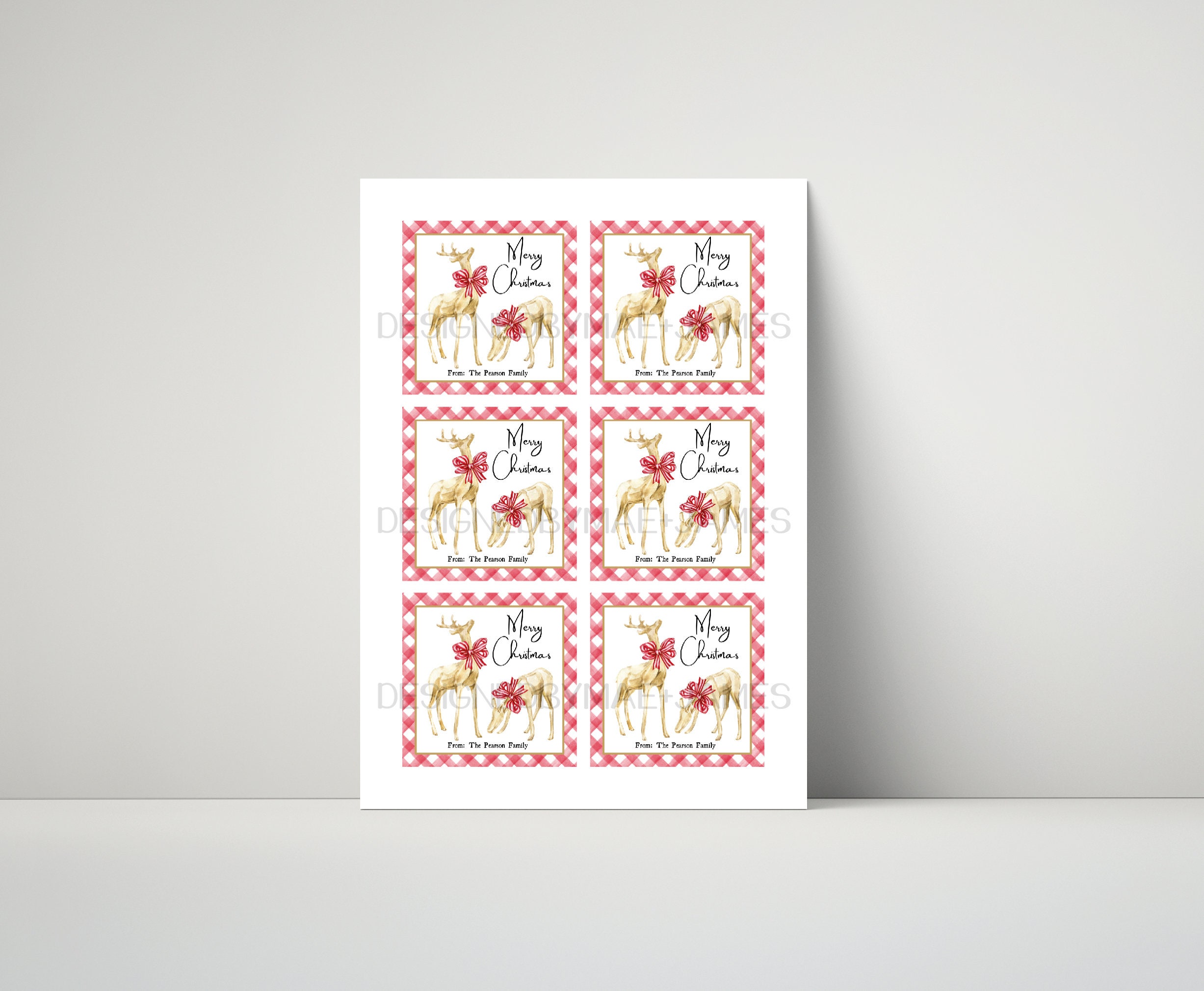 Christmas Deer Gift Tags Printable Gift Tags Editable - Etsy