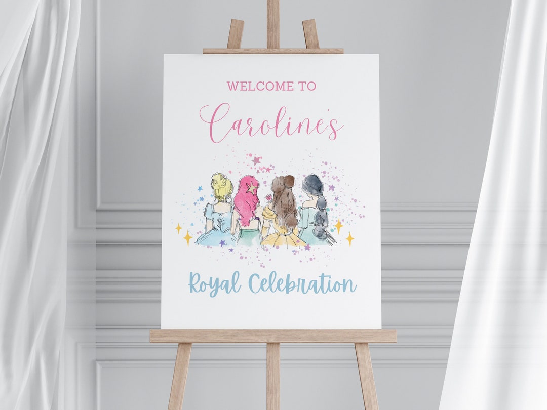 A Royal Celebration Princess Birthday Sign, Princess Welcome Birthday ...