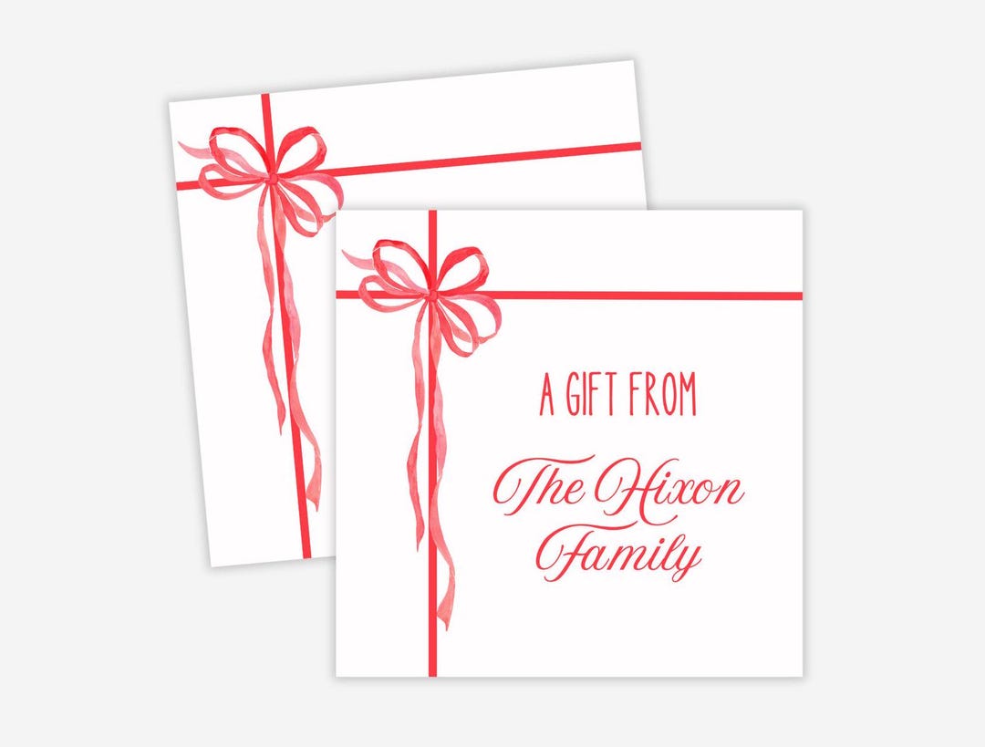 Printable Gift Tag, Red Bow, Christmas Present Gift Tag, A Gift From ...