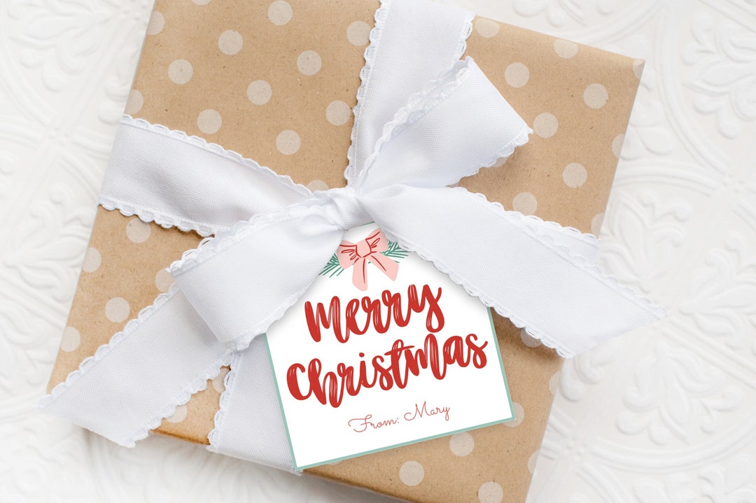 Merry Christmas Gift Tag, Printable Gift Tag, Gift Tag Template, Treat ...
