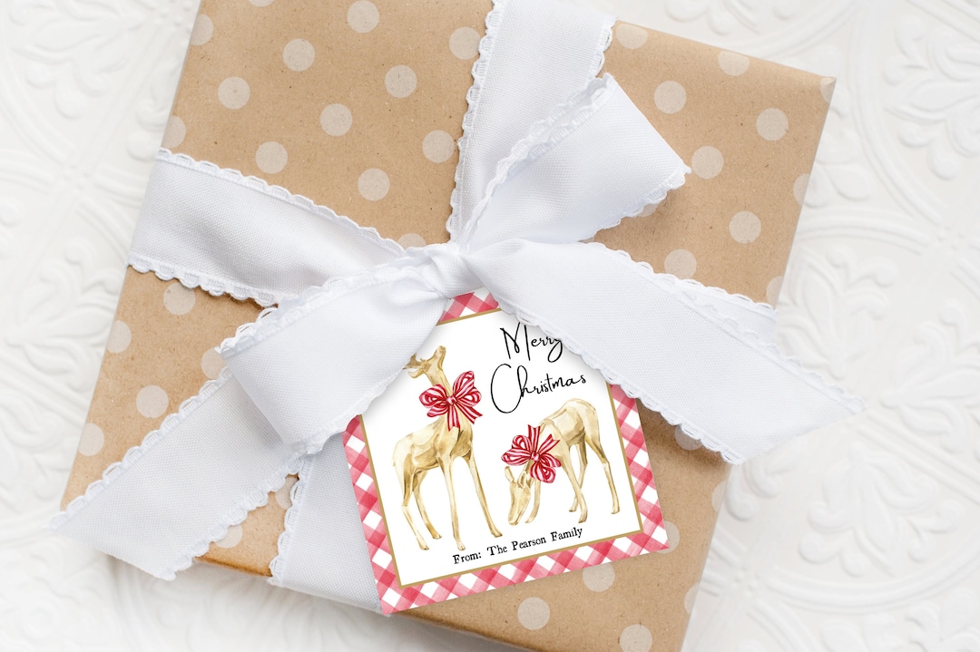 Christmas Deer Gift Tags, Printable Gift Tags, Editable Template ...