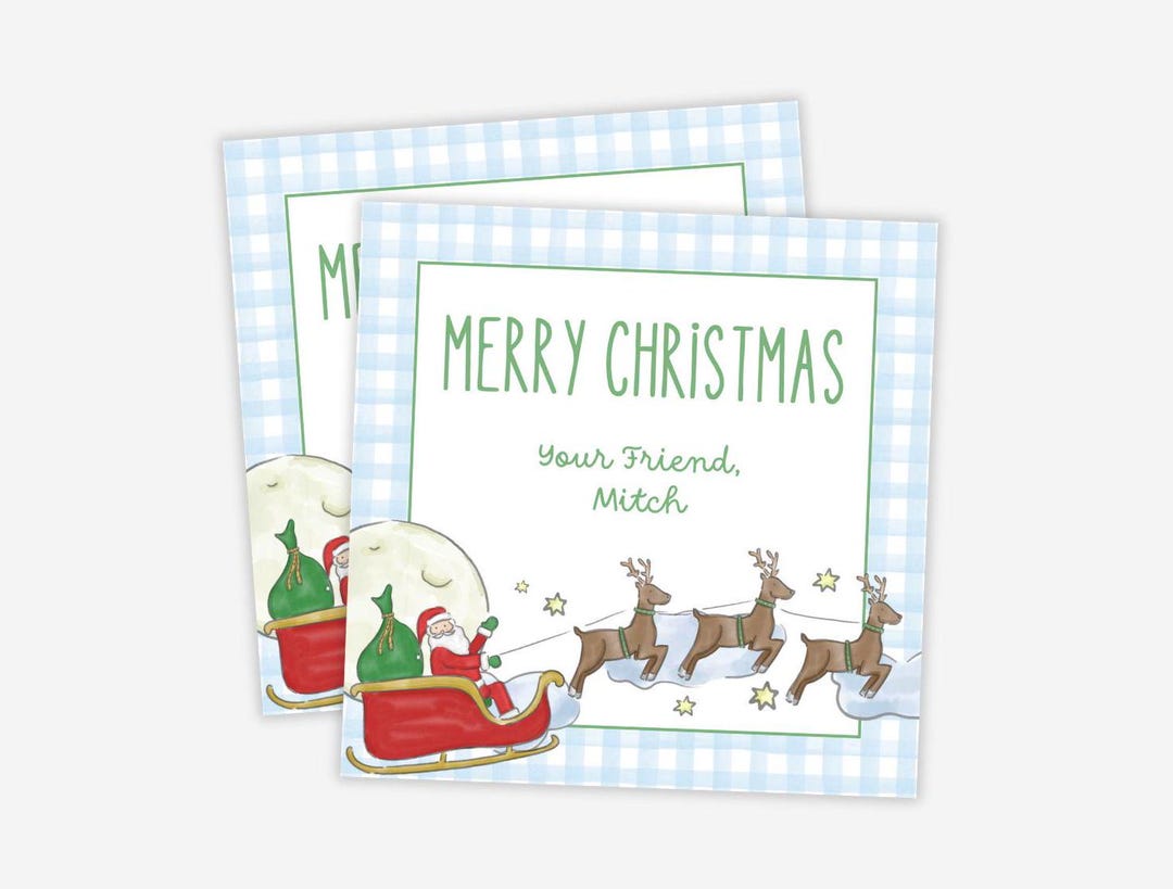 Santa Gift Tags, Christmas Party Favor Tags, Class Gift Tags, Santas ...