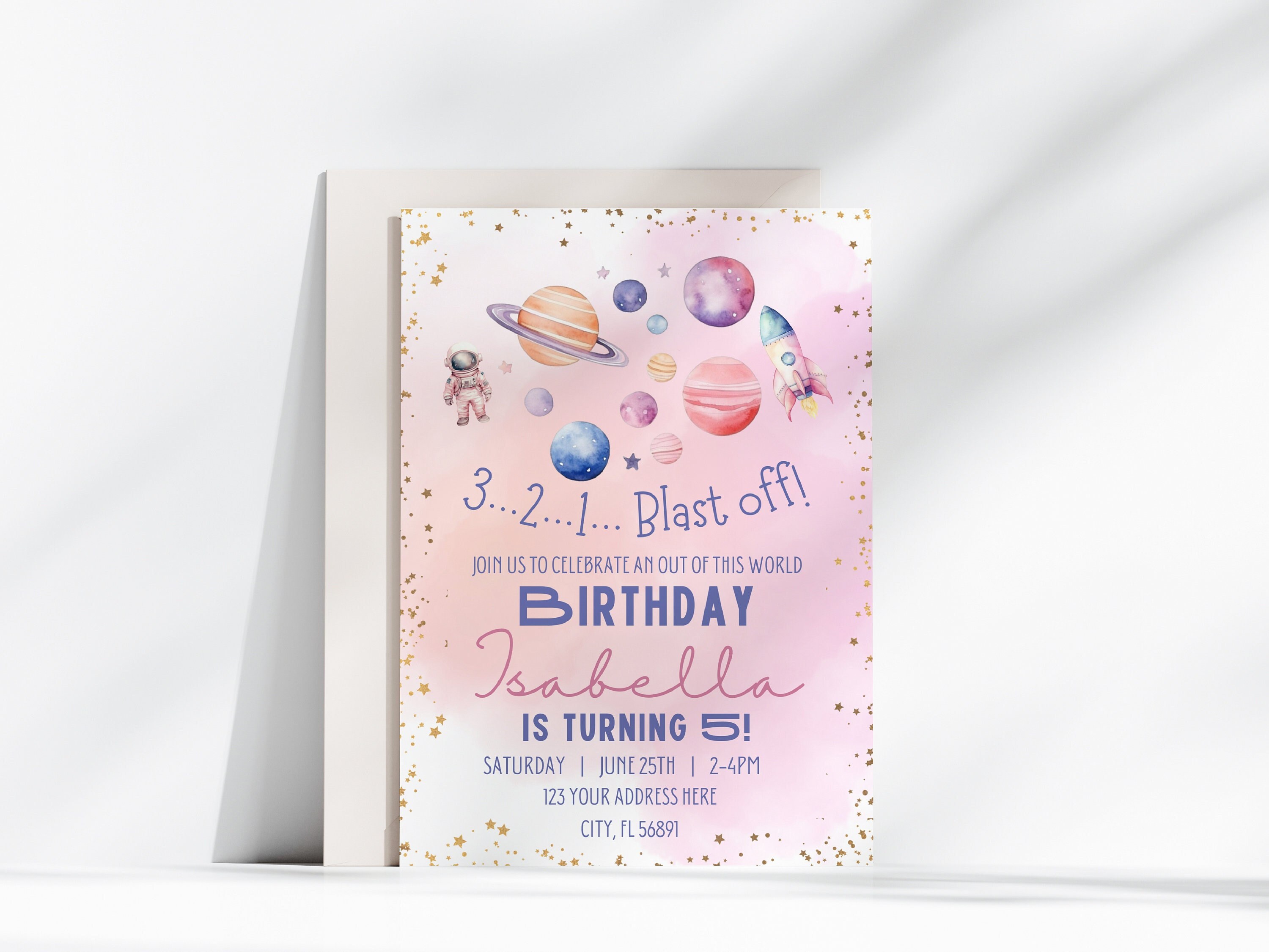Space Birthday Party Invitation Out of This World Birthday - Etsy