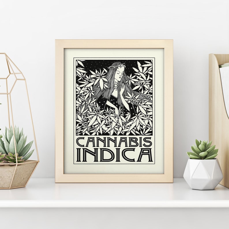 Indica Print or Poster 3 Sizes Cannabis Poster Marijuana | Etsy