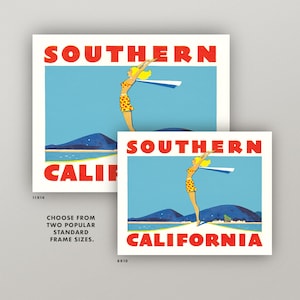 Vintage Southern California Print • Mid-century California Poster • 2 ...