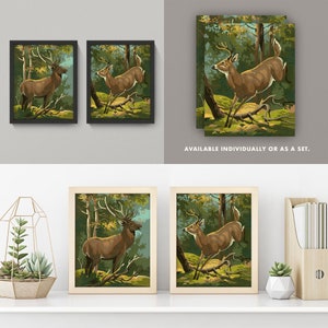 Vintage Paint-by-numbers Deer Painting Set • 3 Sizes! • Deer Print ...