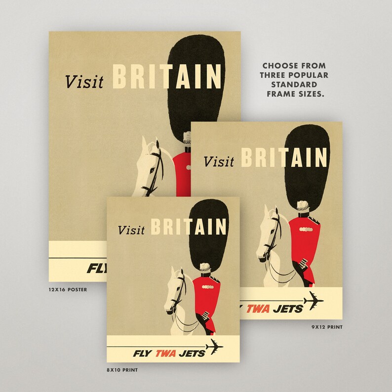 Great Britain Poster Wall Art • 4 Sizes! • Vintage TWA Travel Poster ...