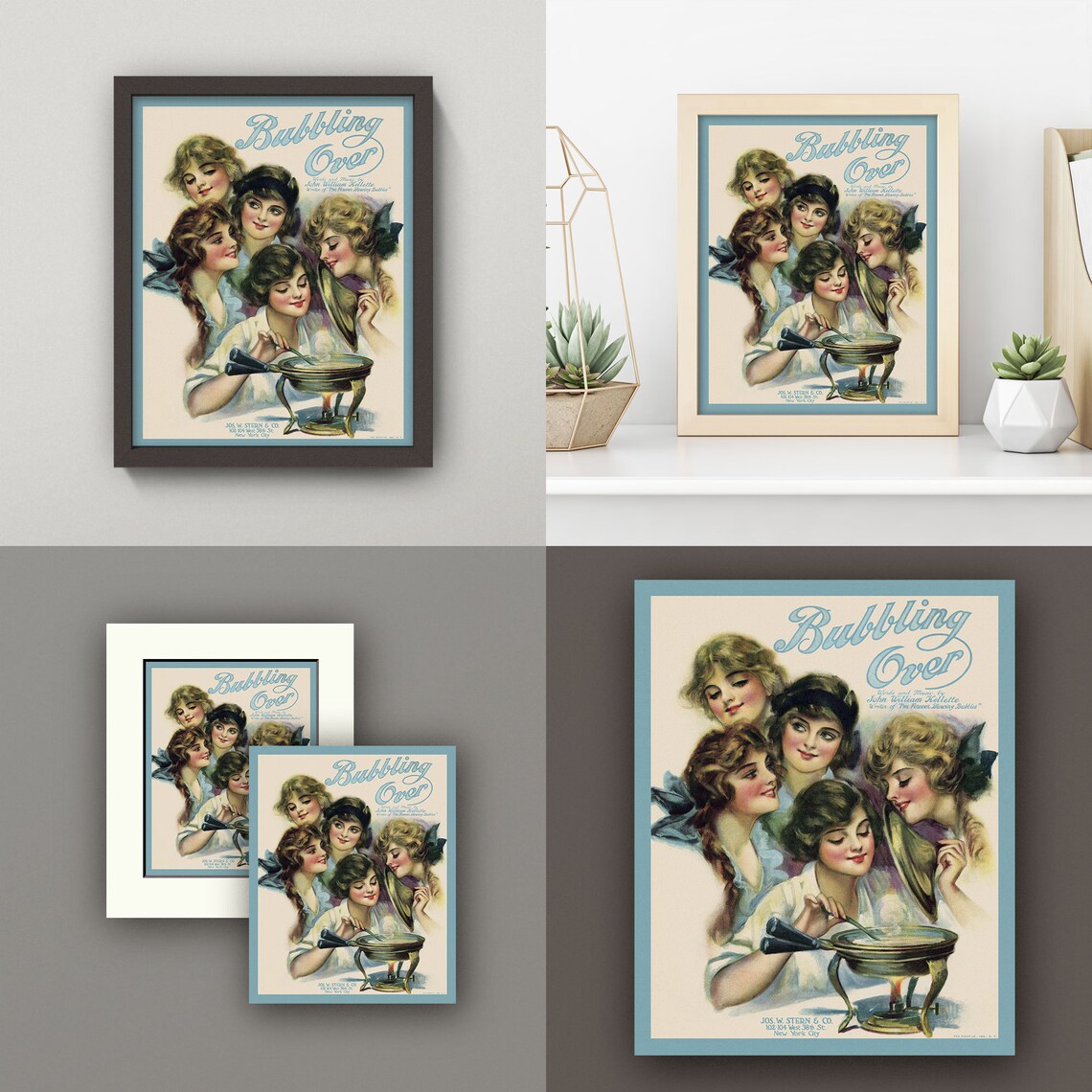 Bubbling Over Print Vintage Sheet Music Cover Wall Art Too | Etsy