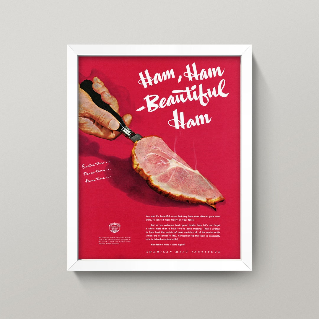 Ham Print • Vintage Ham Ad • 4 Sizes! • Fun Retro Art for a Ham Lover ...