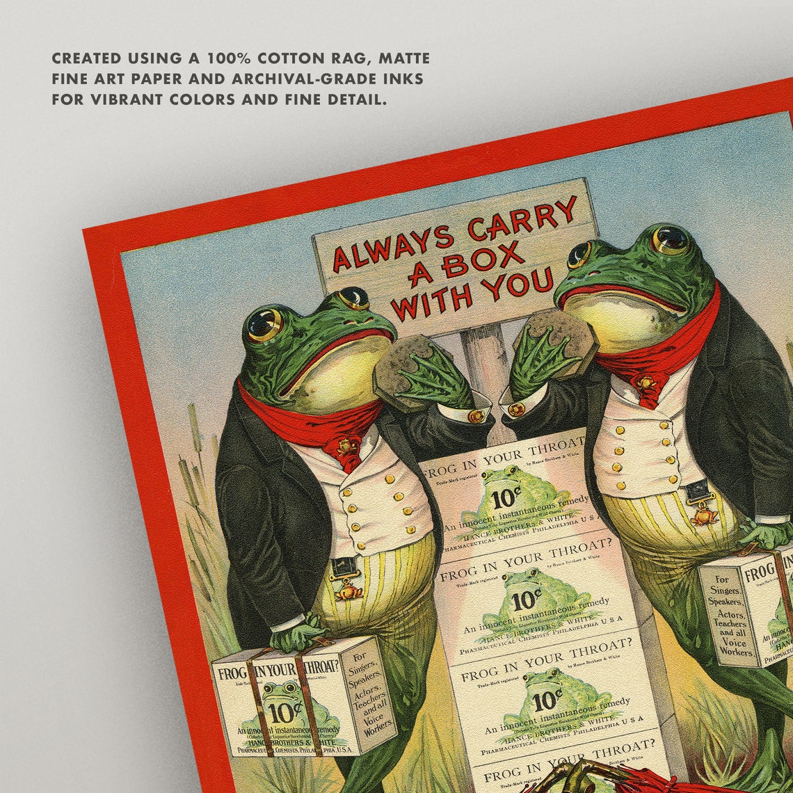 Vintage Frog Print Antique Frog Wall Art Anthropomorphic | Etsy