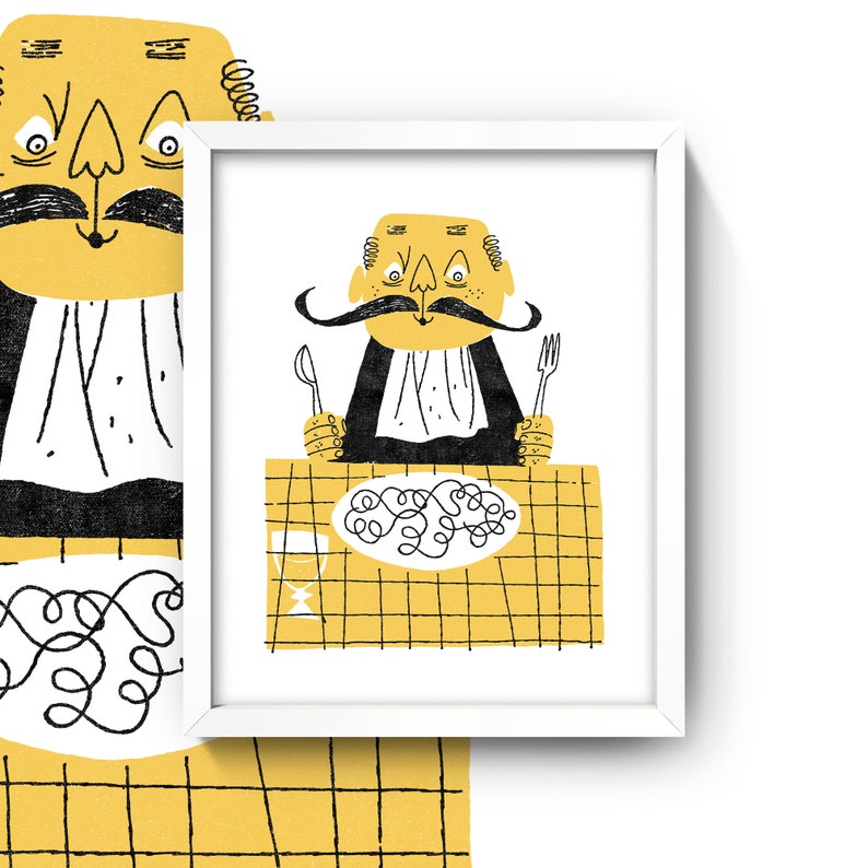 Spaghetti Print Vintage Kitchen Art 4 Sizes 8X10 9X12 & | Etsy