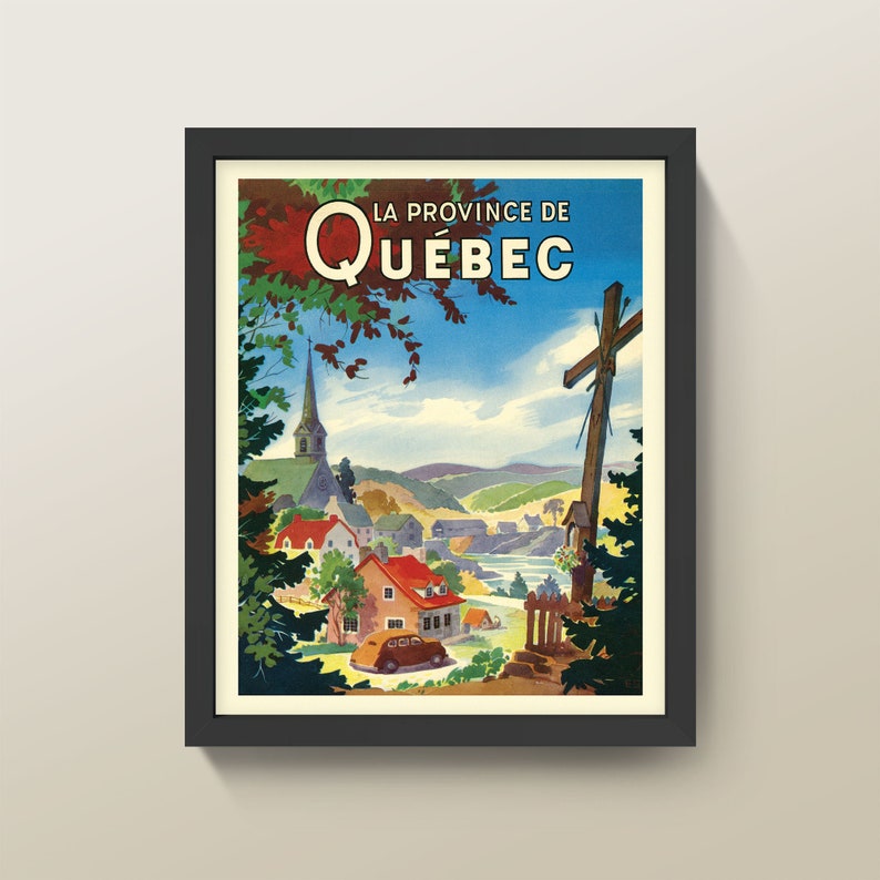 Quebec Poster • Vintage Quebec Print • Quebec Wall Art • Quebec Travel ...