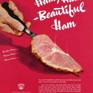 Ham Print • Vintage Ham Ad • 4 Sizes! • Fun Retro Art for a Ham Lover ...