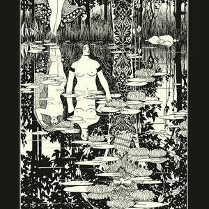 Pan's Reflection Print • 5 Sizes! • Fantasy Art Nouveau Lake Reflection ...