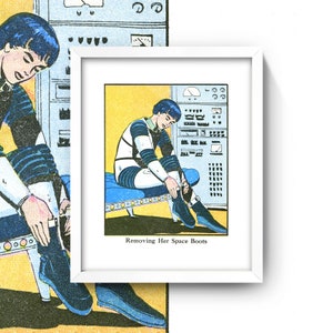 Vintage Space Boots Print • 8x10 Print • Retro Comic Style Pop Art for ...