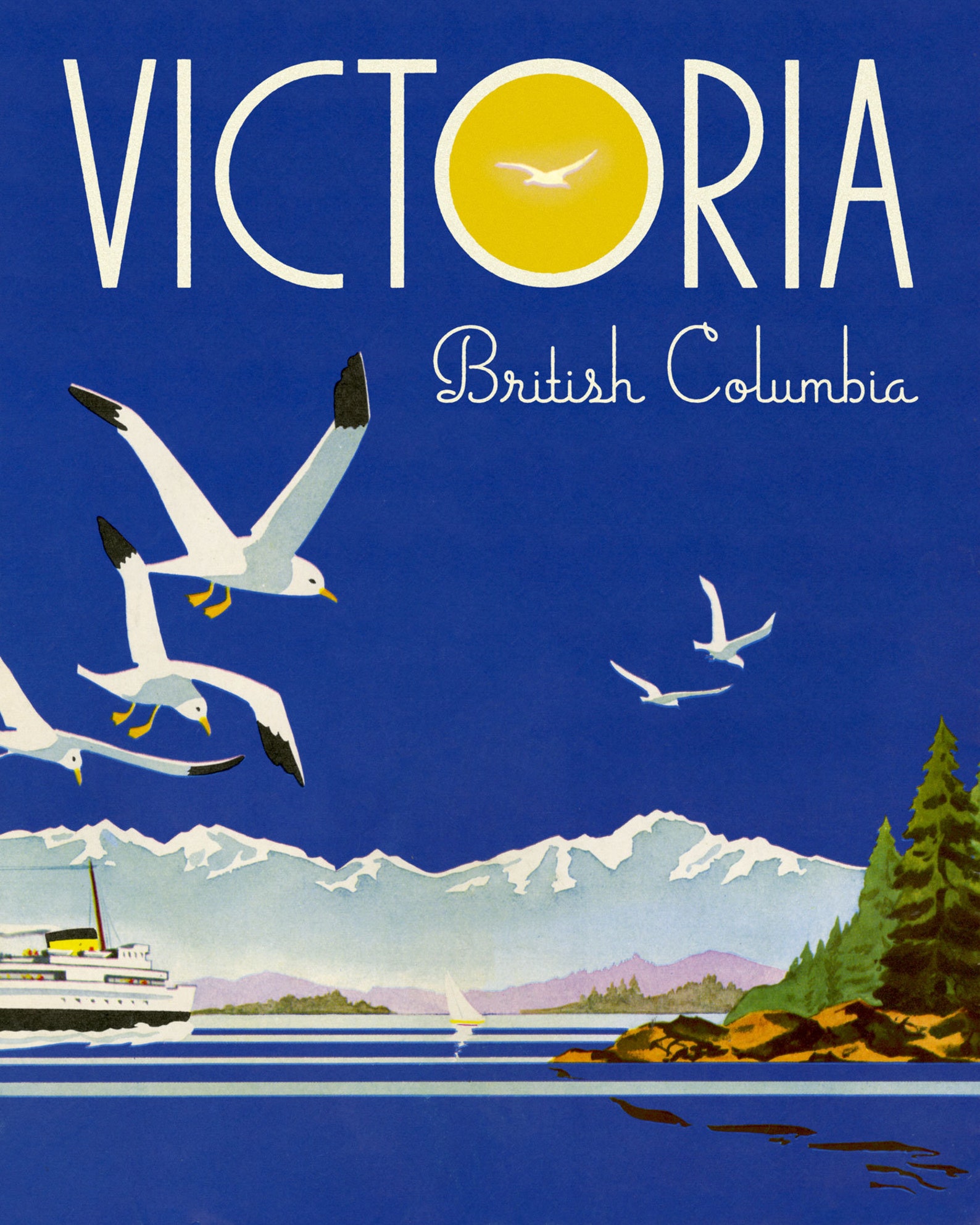 Vintage Victoria BC Travel Poster 4 Sizes Vintage Canada - Etsy