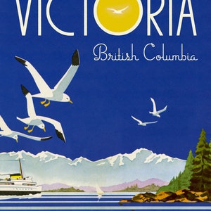 Vintage Victoria BC Travel Poster • 4 Sizes! • Vintage Canada Print ...