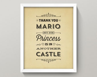 Super Mario Bros. Video Game Quote Print - Etsy