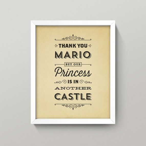 Super Mario Bros. Quote 8x10 Wall Art / Print High Quality | Etsy